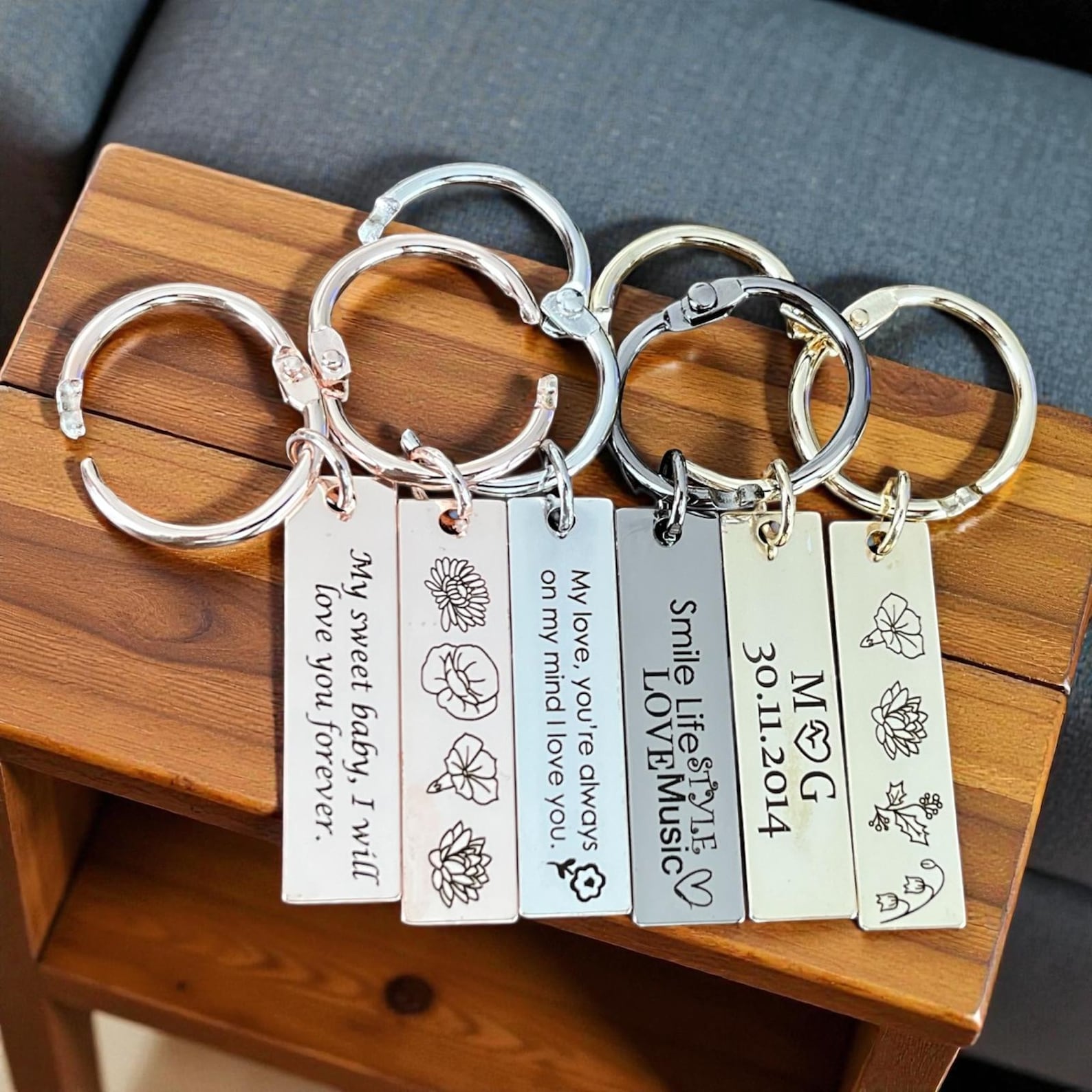 Custom Laser Engraved Stainless Steel Keychain, Personalized Gift ...