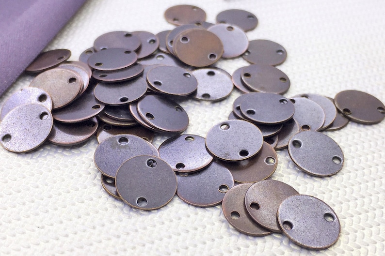 100 Pcs 10 Mm Copper Round Tags, Charms - Etsy