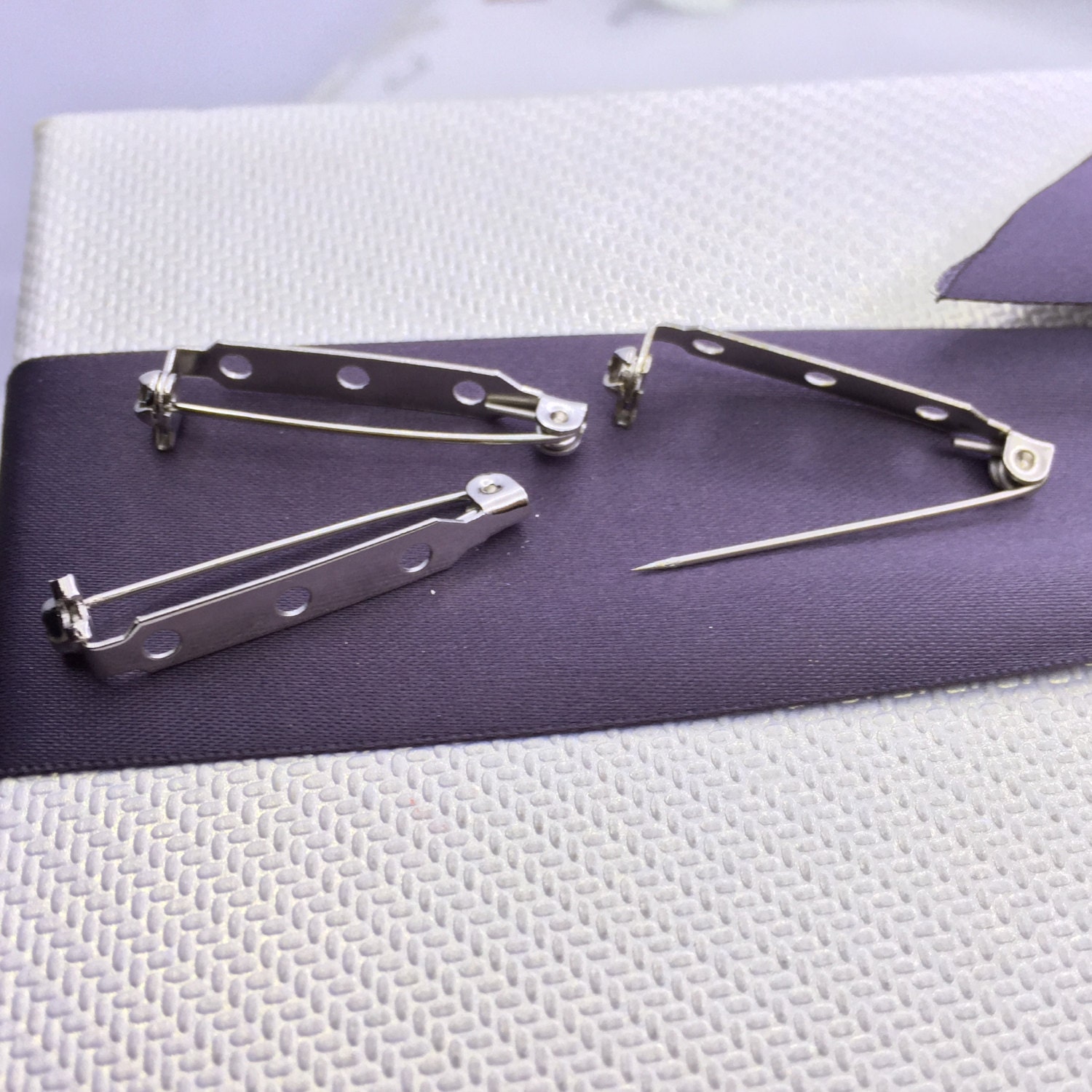 20 Pcs 38 Mm Silver Brass Brooch Pin Back Safety Pin Findings - Etsy