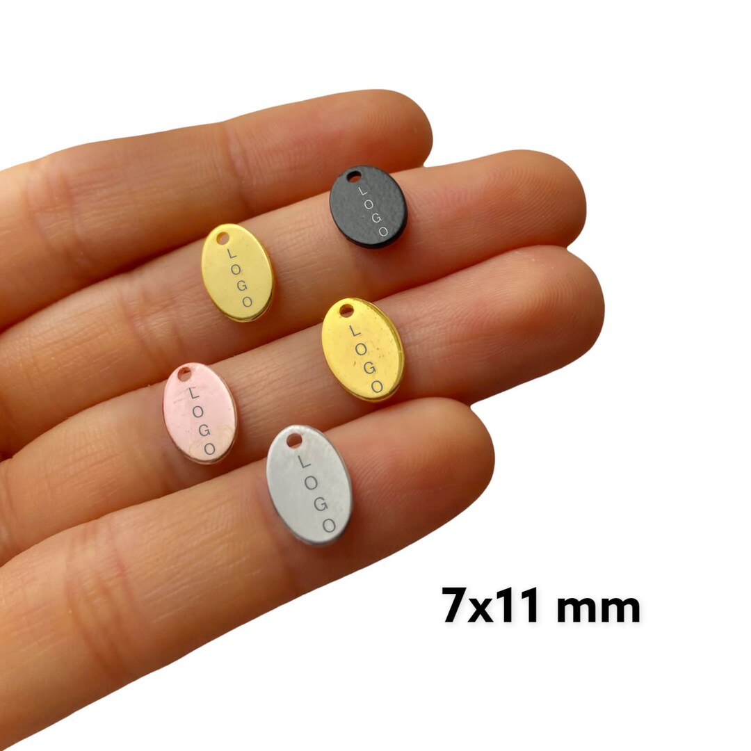 Custom Laser Engraved Logo Tags: Brass Jewelry Tags (7x11 Mm) - Etsy