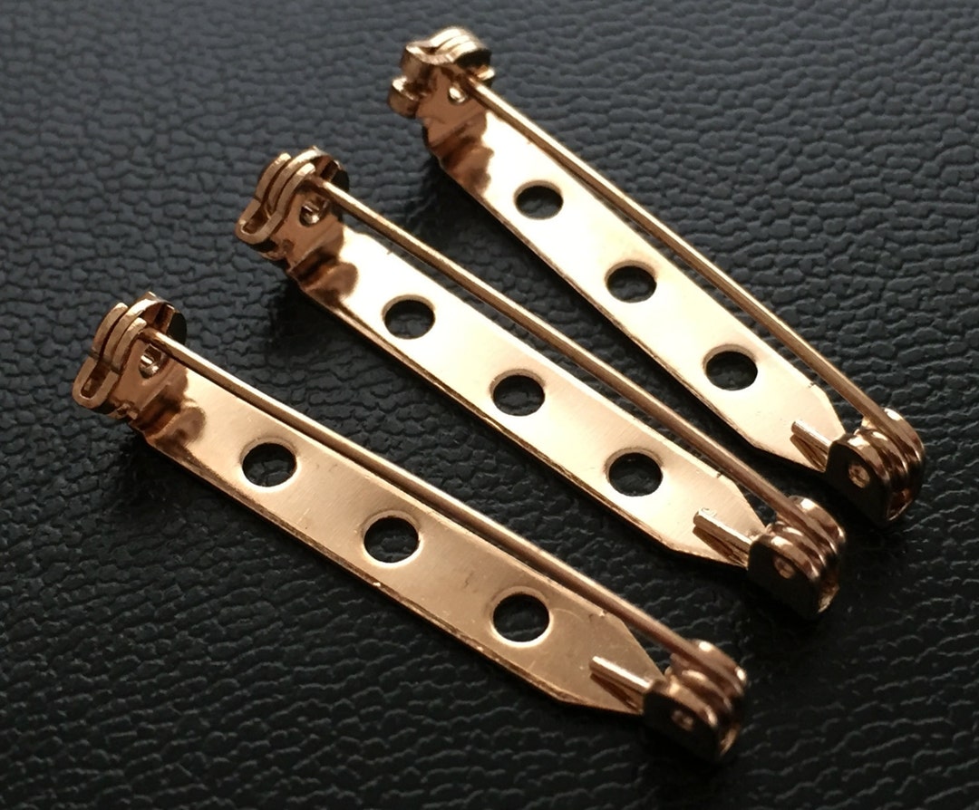 24 K Gold 10 Pcs 34 Mm Brooch Pin Back Safety Pin Findings - Etsy