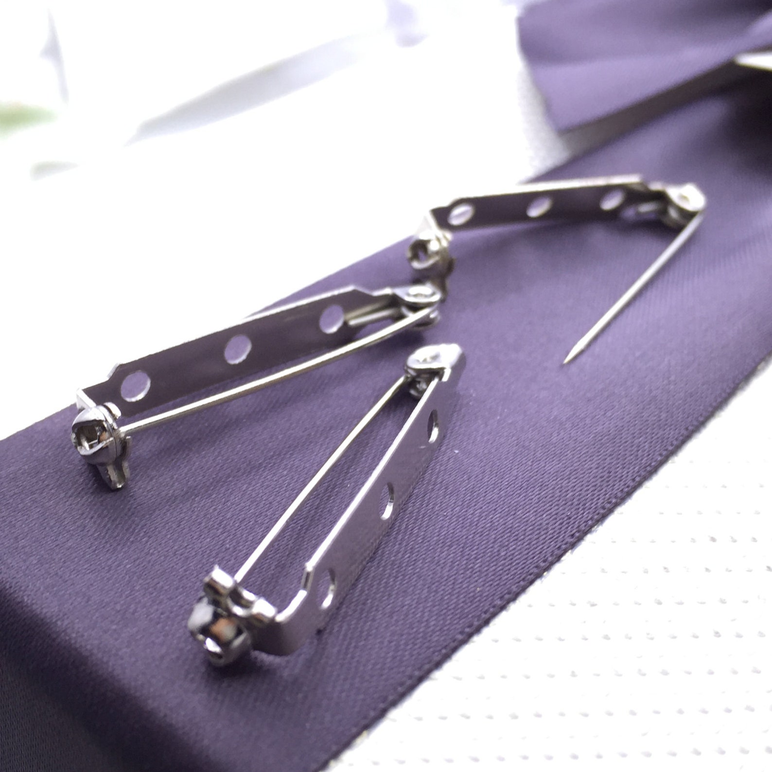 20 Pcs 38 Mm Silver Brass Brooch Pin Back Safety Pin Findings - Etsy