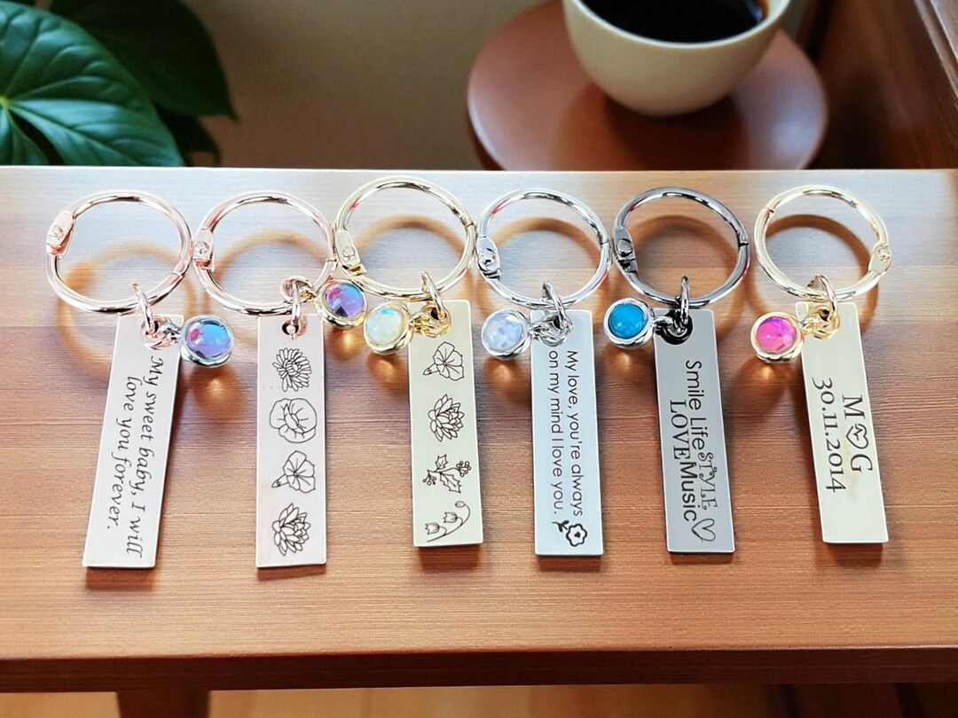 Custom Laser Engraved Stainless Steel Keychain, Personalized Gift - Etsy