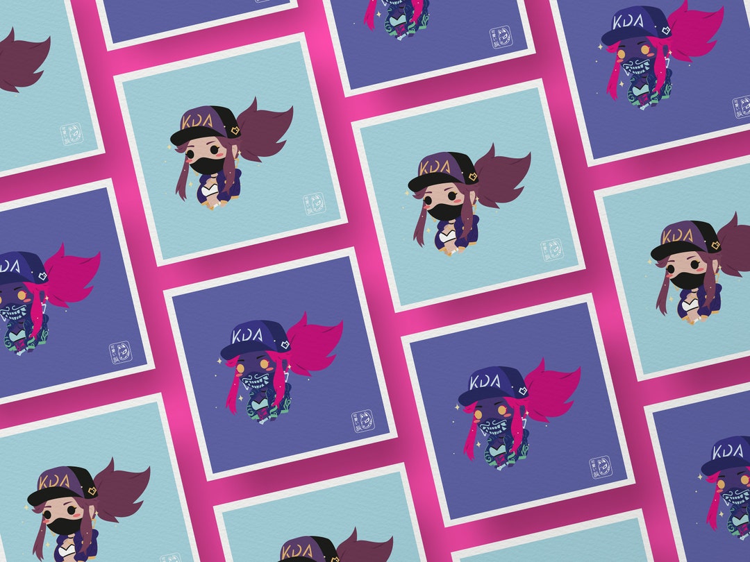 Akali KDA Art Print - Kawaii Art Print - Lol Art Print - Cute ...