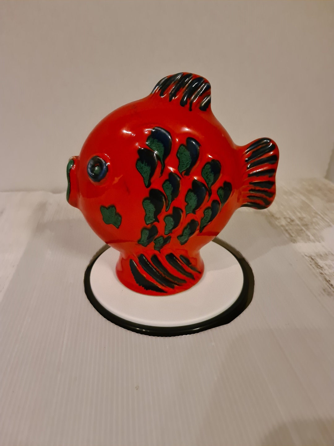 Vintage Ceramic Fish Piggy Bank - Etsy