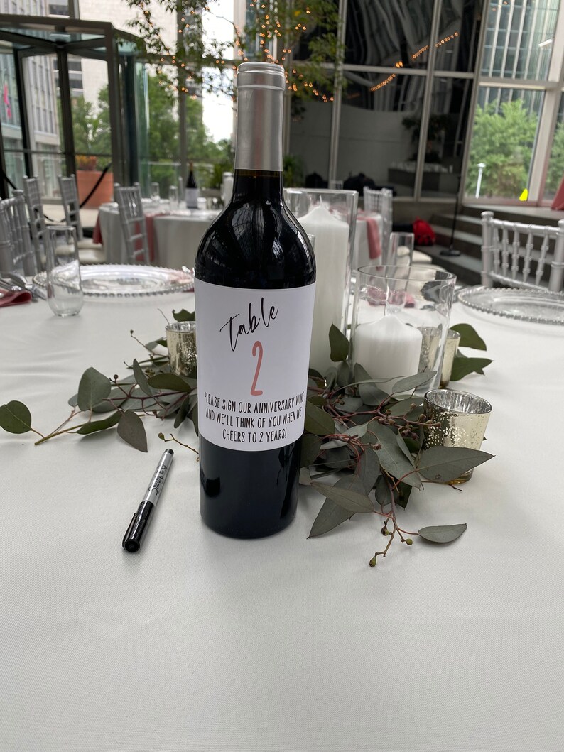 Table Numbers for Wine Bottle Anniversary Wine Table Number - Etsy