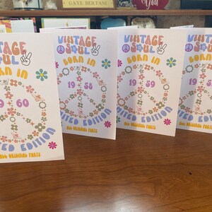 Hippie Retro Birthday Card With Custom Birth Year Groovy - Etsy