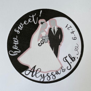 Personalized Wedding Stickers for Chocolate Kiss Favors; Custom Kiss ...