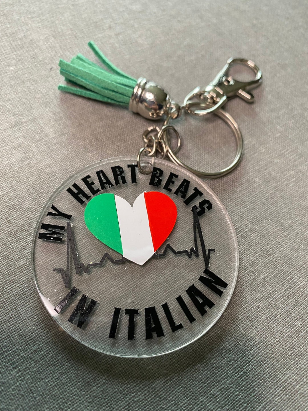 Heartbeat Keychains With Your Favorite Things Heart Keychain I Love the ...