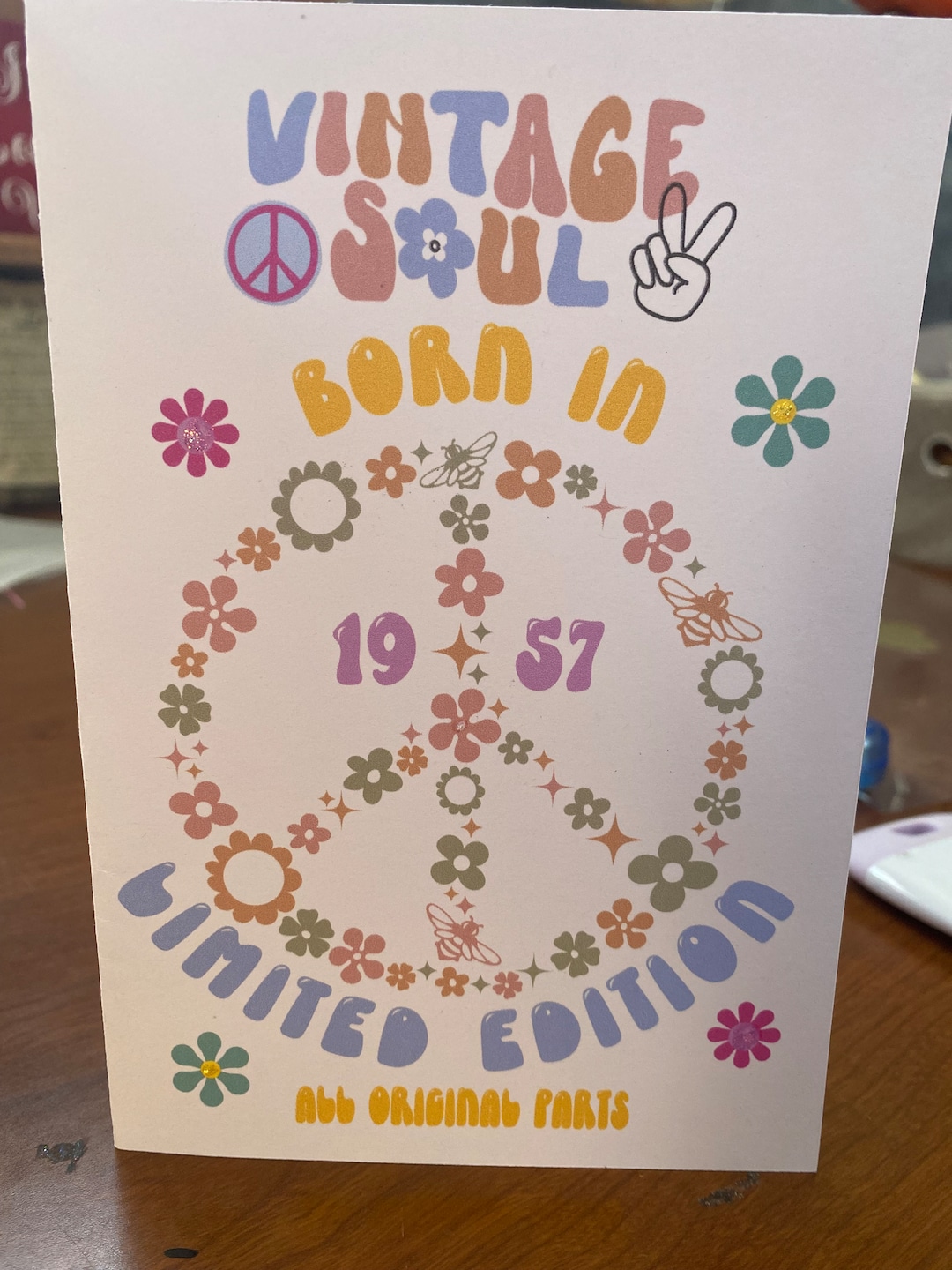 Hippie Retro Birthday Card With Custom Birth Year Groovy - Etsy