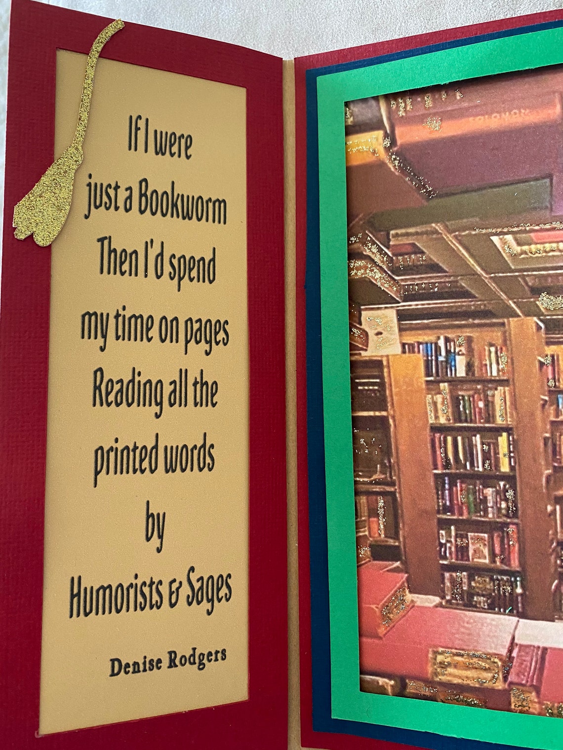 Bookworm Birthday Personalized 3D Layered Card: Handmade Literary Gift ...