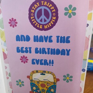 Hippie Retro Birthday Card With Custom Birth Year Groovy - Etsy