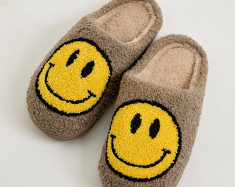 Smiley Face Cozy Slippers - Etsy