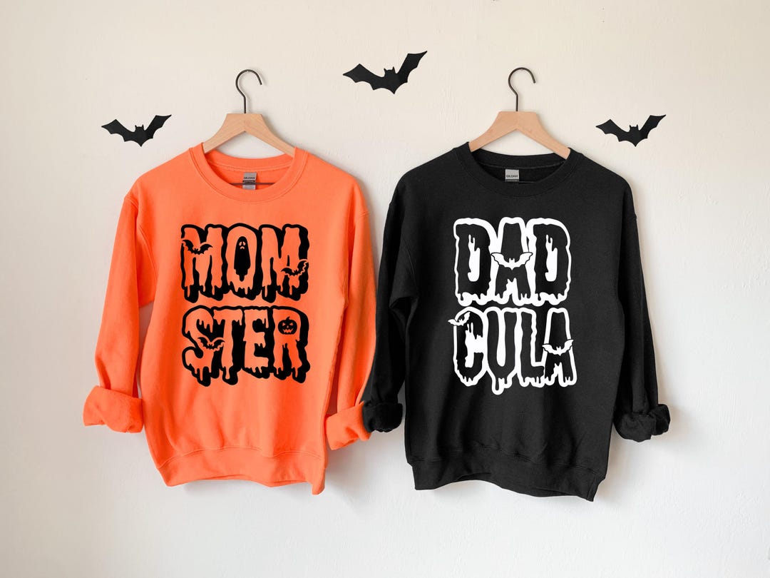 Momster and Dadcula Halloween Sweatshirts, Mom and Dad Halloween Gift ...