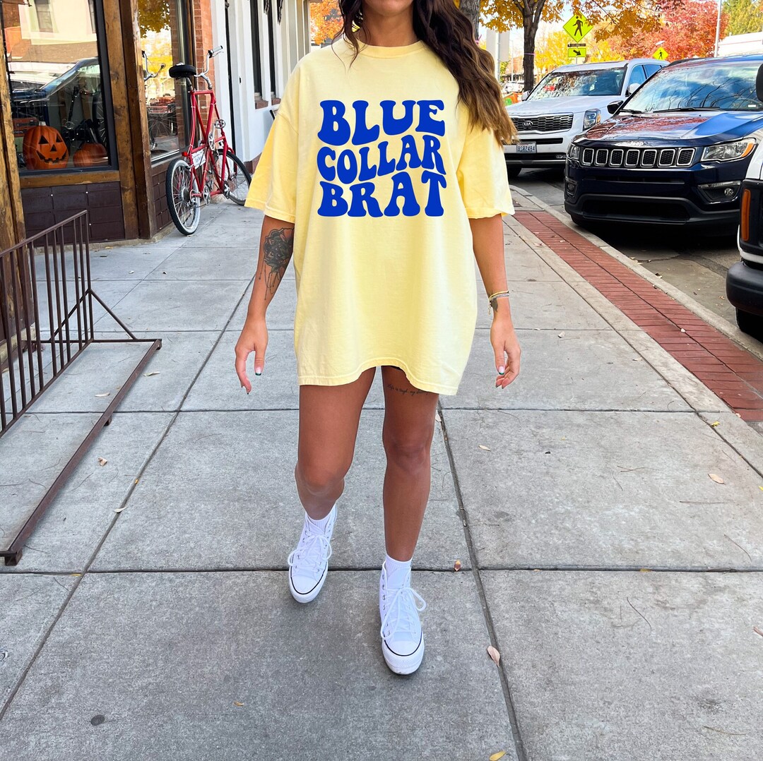 Blue Collar Brat Tee, Comfort Colors Shirt, Blue Collar Wife Shirt, Blue Collar, Wife Tee, Blue ...