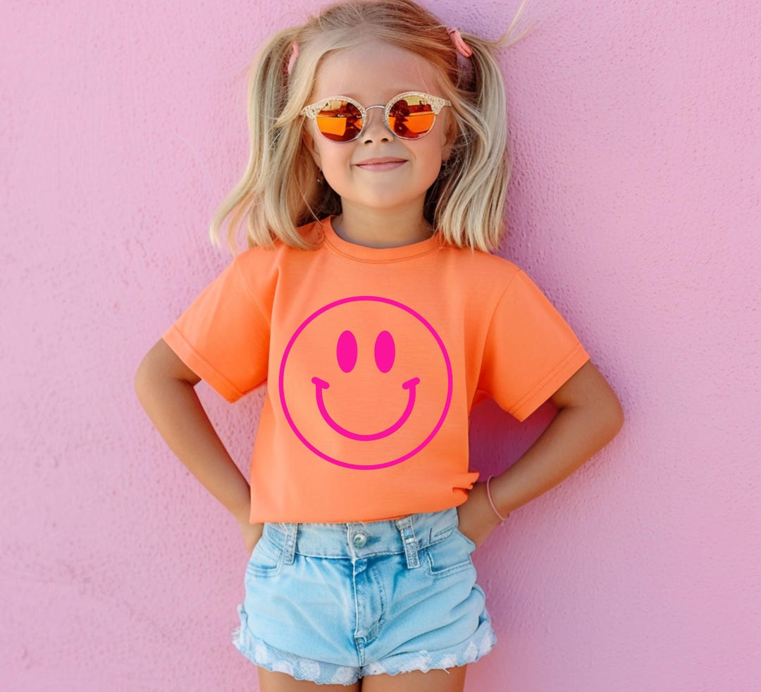 Colorful Happy Face Kids Tshirt, Kids Shirts, Trendy Kids Tees, Kids ...