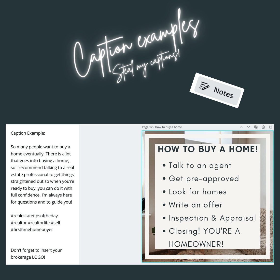 Real Estate Posts + Caption Examples + Carousel Posts - Etsy