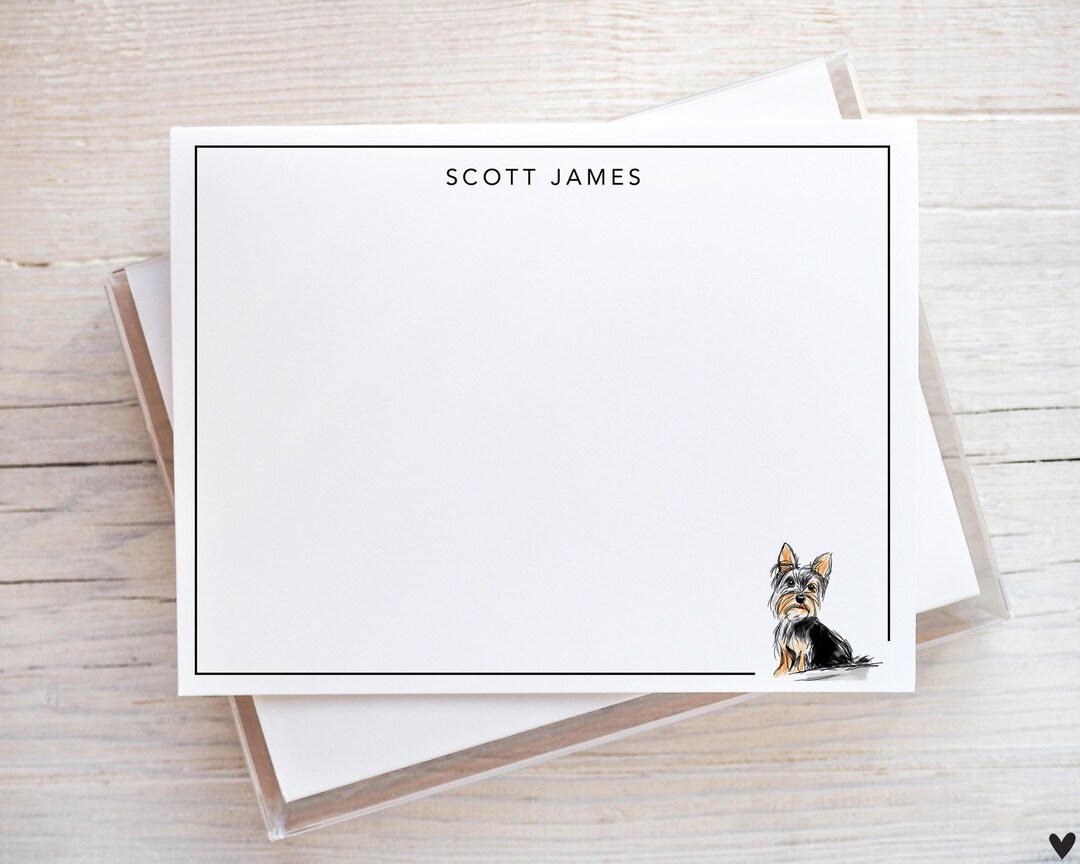 Personalized Dog Note Card Set, York Stationery, Custom Dog Notecards ...