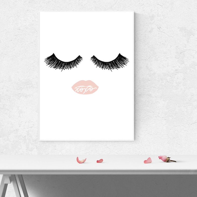 Lashes Poster | Printable Lash Art | Fashion Art | Beauty Print | Xoxo ...