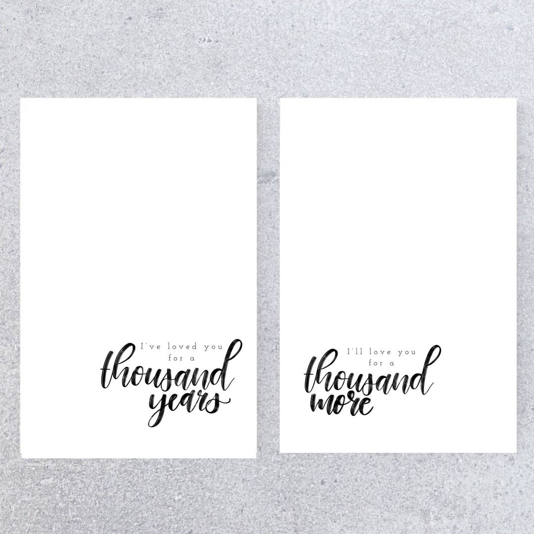 Thousand Years Poster Set | Christina Perri Song | Wedding Song ...