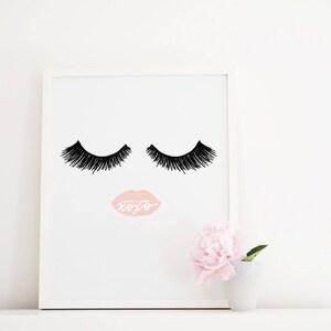 Lashes Poster | Printable Lash Art | Fashion Art | Beauty Print | Xoxo ...