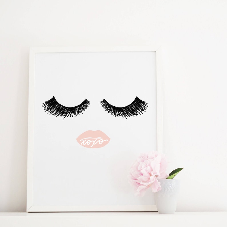 Lashes Poster | Printable Lash Art | Fashion Art | Beauty Print | Xoxo ...