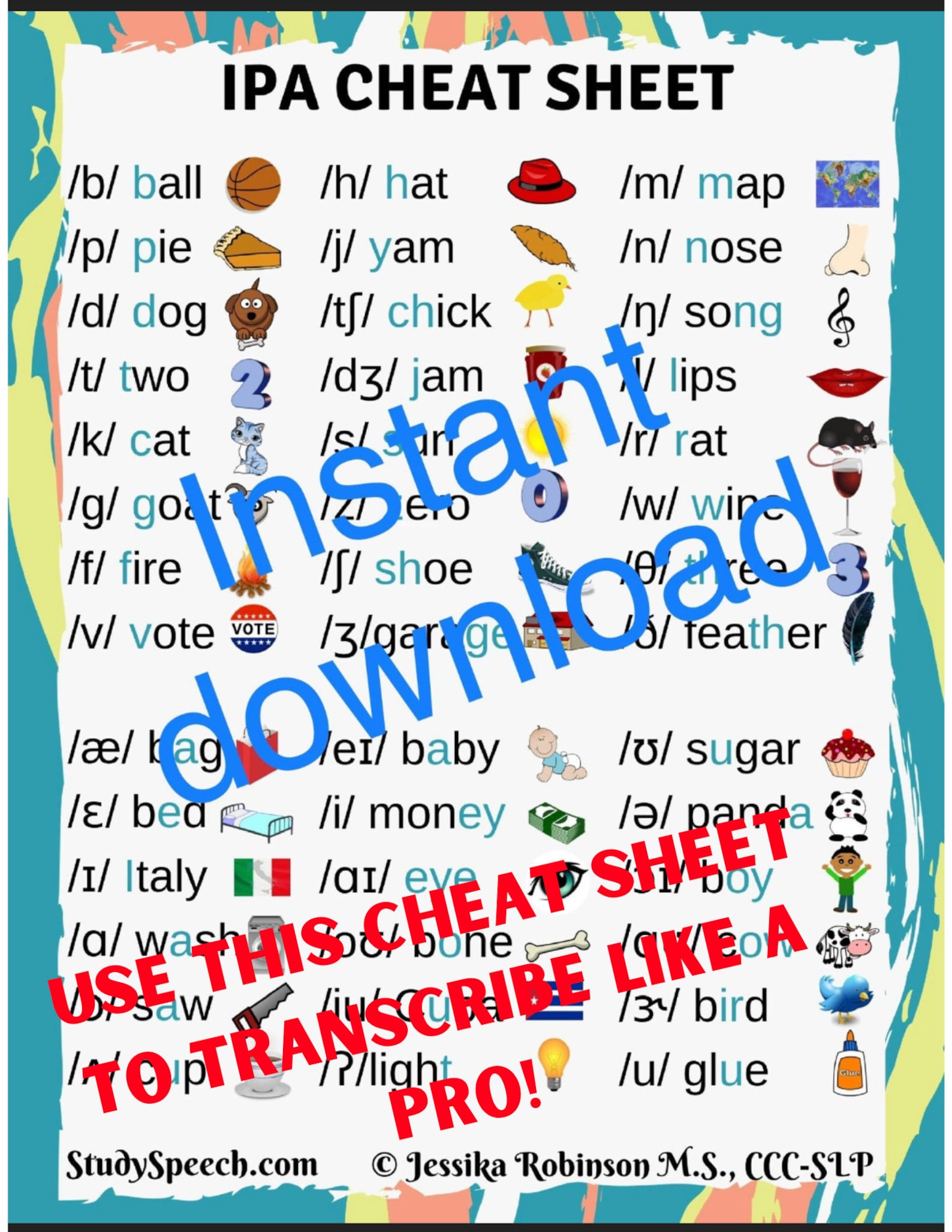Speech Pathology IPA Cheat Sheet - Etsy
