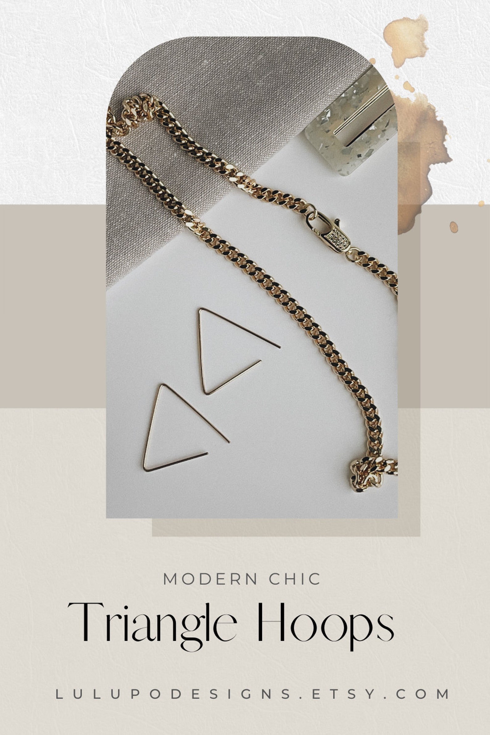 Minimalist Triangle Hoop Earringsgeometric Open Hoop - Etsy