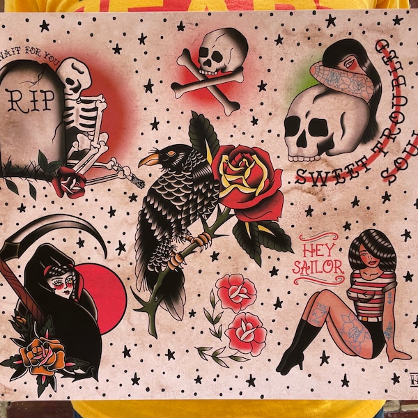 Tattoo Flash Pin Up - Etsy