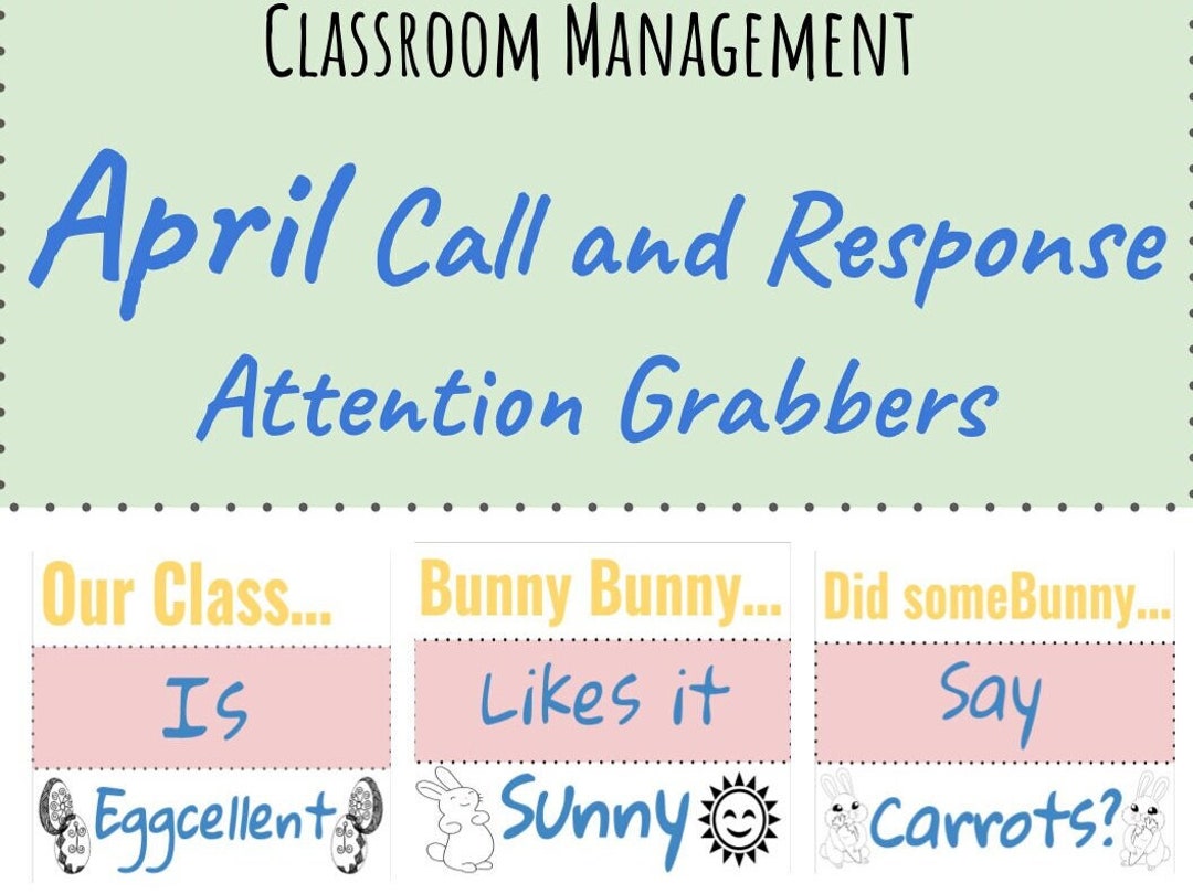 April Call and Response/ Attention Grabbers/ Classroom Management - Etsy