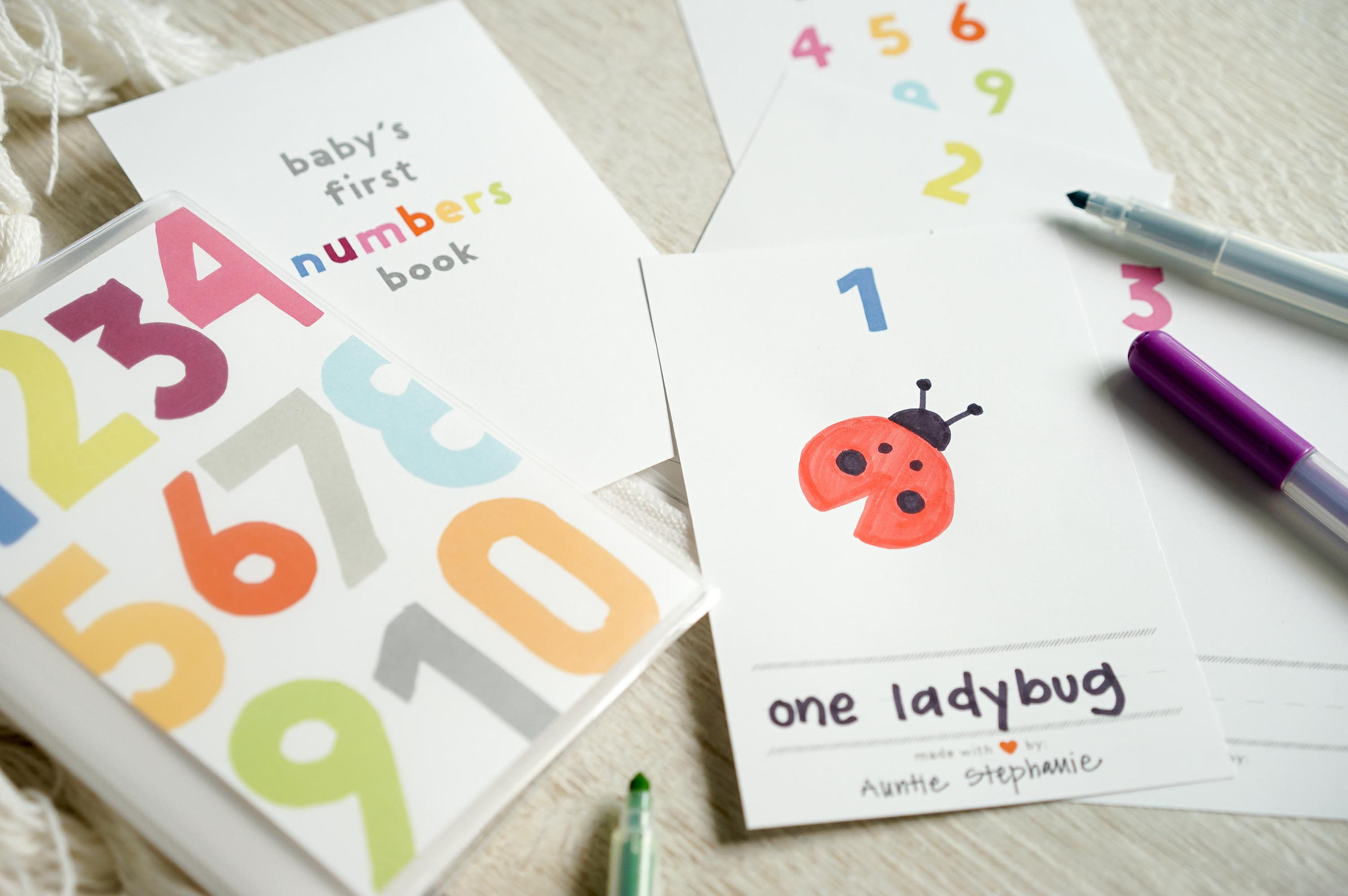 LETTER Size Printable DIY Colorful Numbers Book for Baby Shower ...