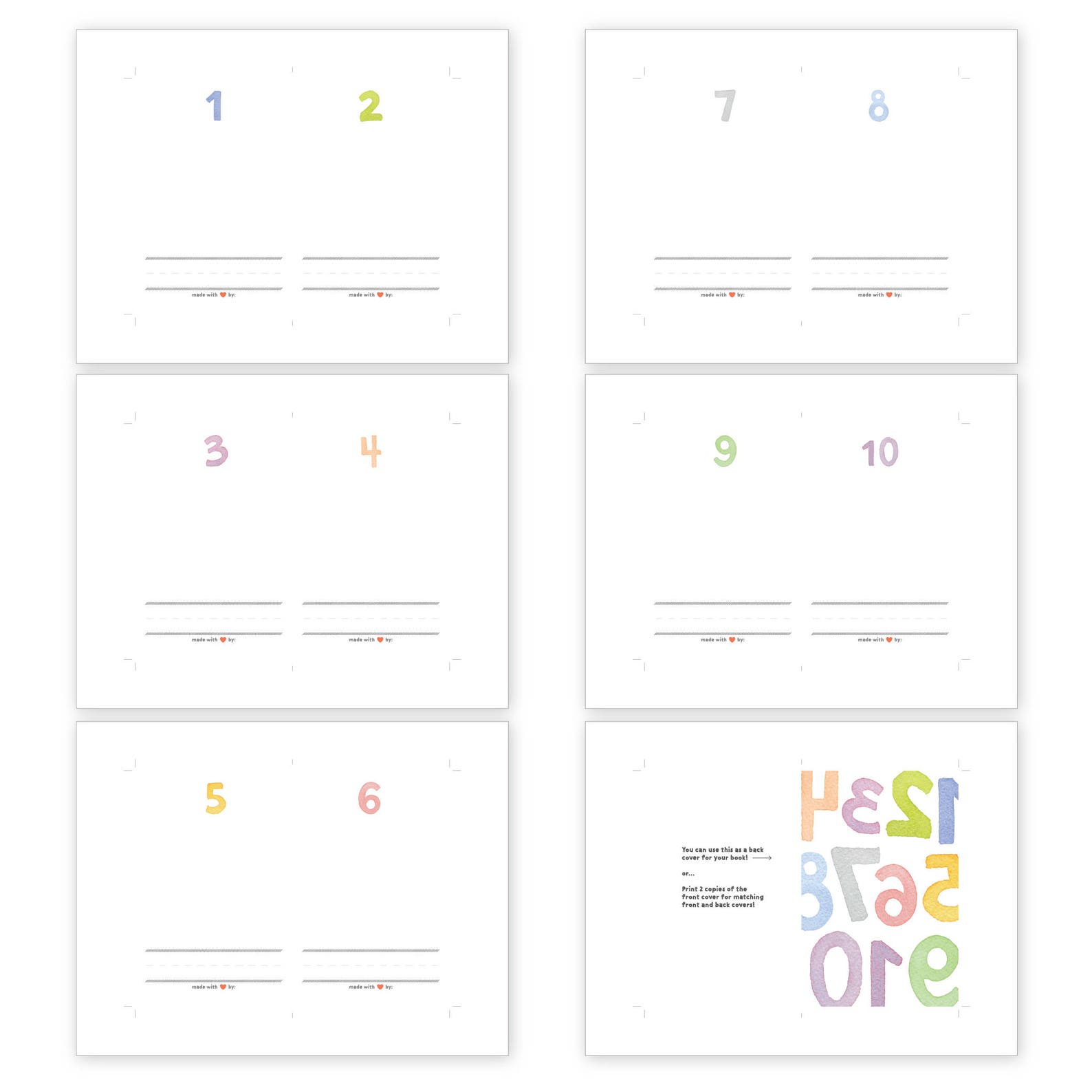 Numbers Baby Shower Book Printable Shower Activity Baby - Etsy