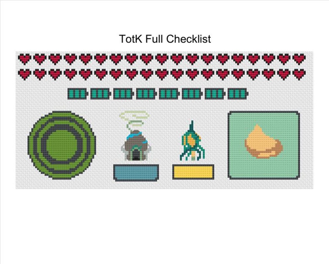 Totk Cross Stitch Checklist Pattern - Etsy