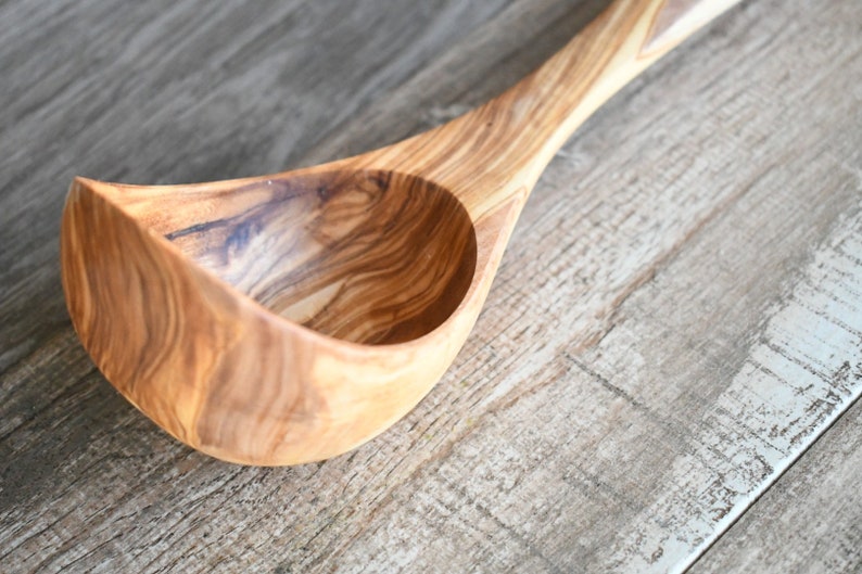 Traditional Olive Wood Ladle | Rustic Wooden Ladle Free Shipping 5th ...
