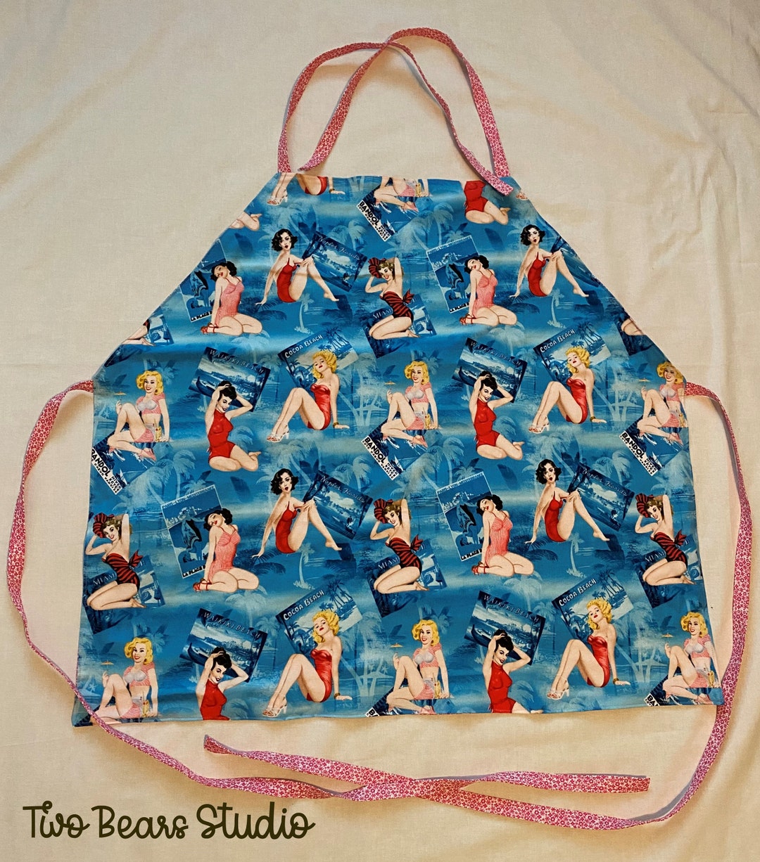 Tropical Pin up Girls Apron, Pin up Apron, 1950s Bathing Suit Apron ...