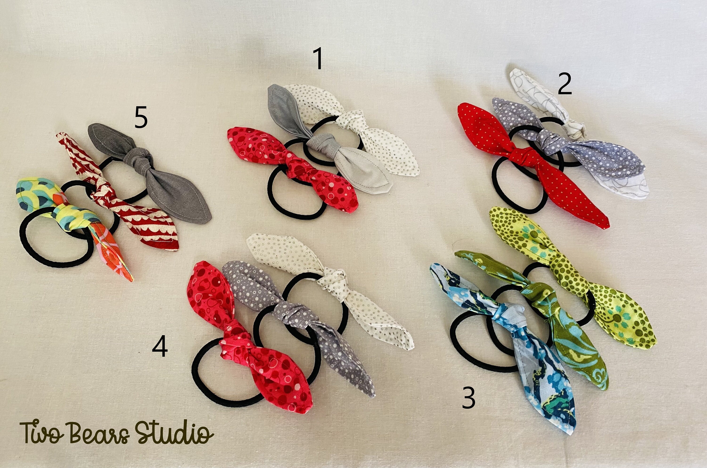 Hair Ties With Bows, Girl Hair Ties, Simple Hair Ties, Set of 3 - Etsy