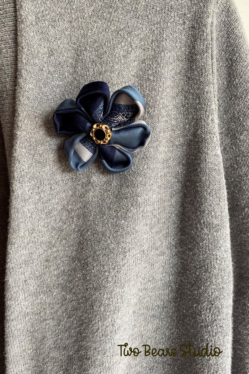 Flower Brooch, Pin, Made With Old Ties - Etsy