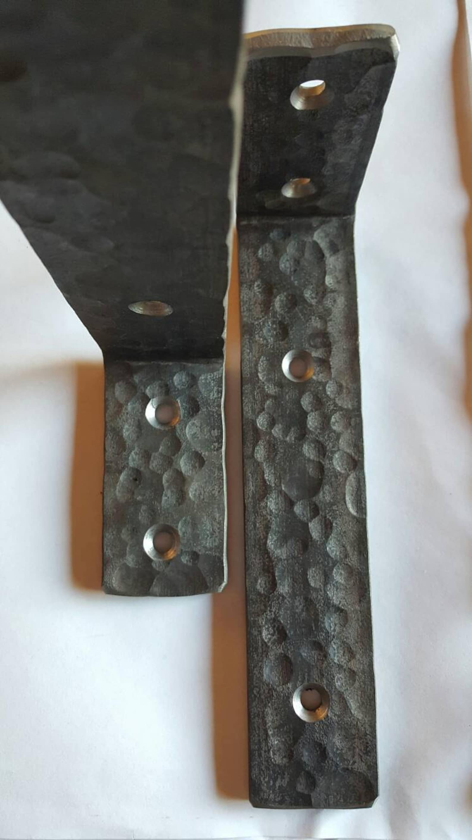 Pair L Shelf Brackets Hammered Steel Blacksmith Made USA - Etsy
