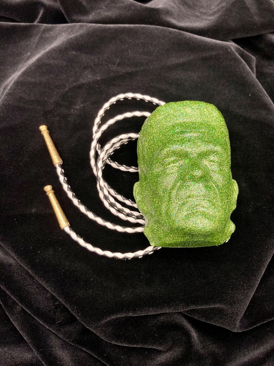 Frankenstein Monster Glitter Bolo Tie Green Head of Frankenstein’s ...