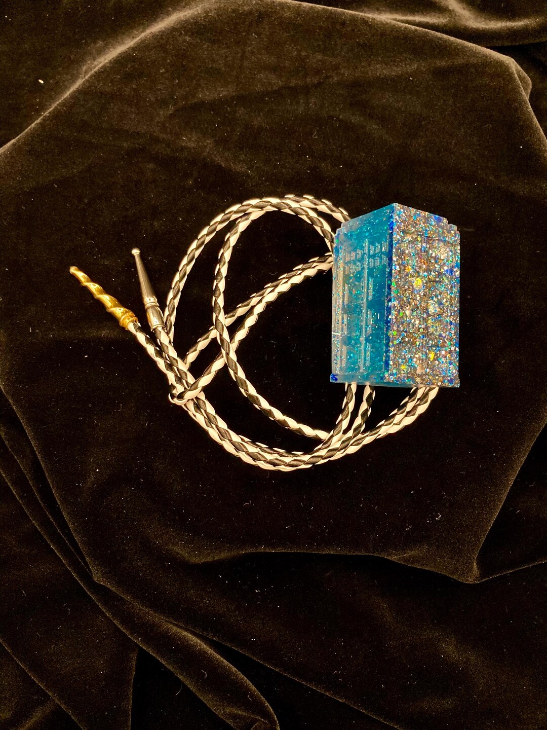 Tardis Bolo Tie Doctor Who Space Cowboy Blue Box Glitter Wibbley ...