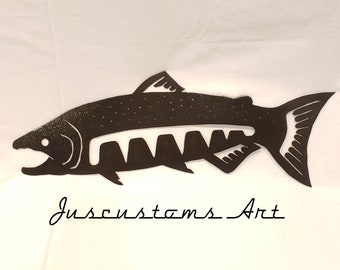 Metal Salmon Wall Art - Etsy