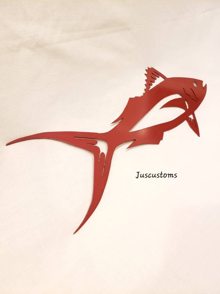 Red Snapper Fish Wall Art 17 Hand Made Metal Sign. Metal Wall Art, Fish ...
