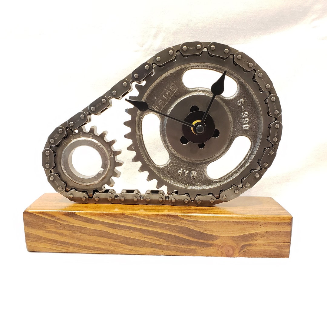 Timing Gear Clock. Desk Clock, Automotive Parts Decor, Scrap Metal Art ...