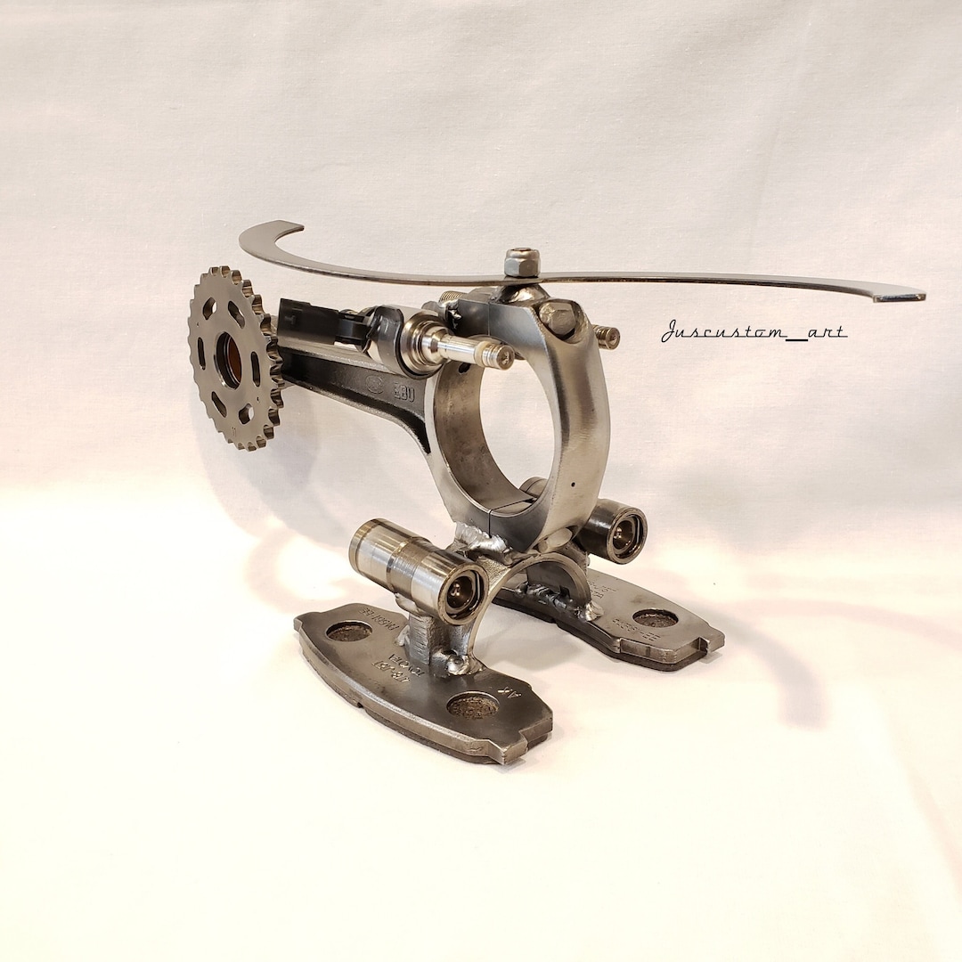 Helicopter Sculpture. Metal Art, Automotive Part Sculpture, Automotive ...