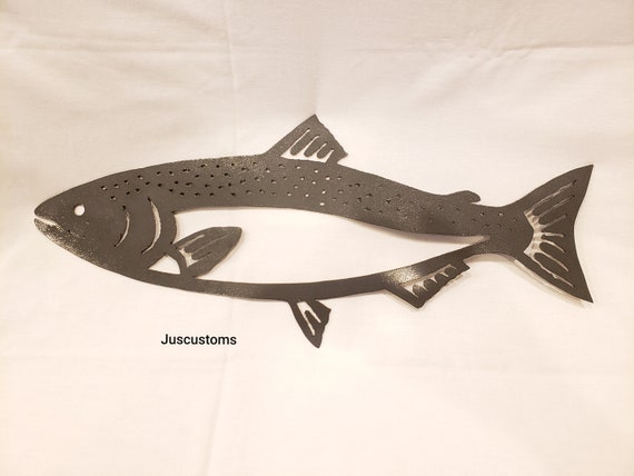 Salmon Wall Art 20 Hand Made Metal Sign Metal wall art | Etsy