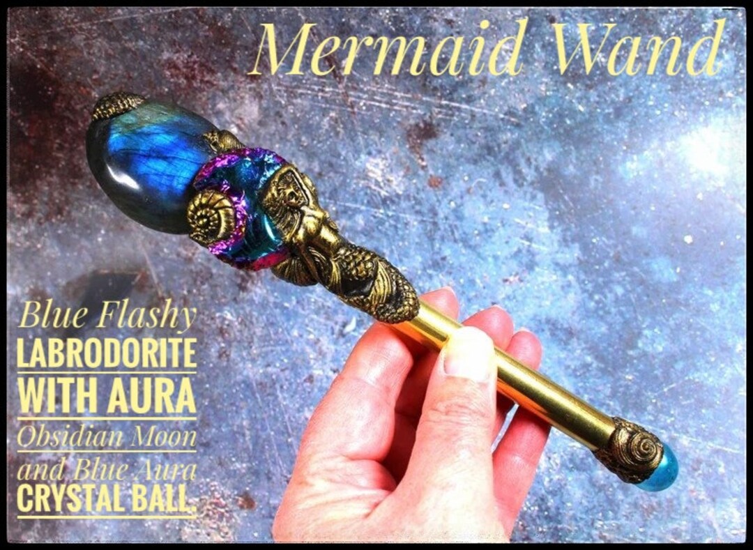 RESERVED Magic of the Mermaid Moon Crystal Wand, Mermaid Magical Gifts ...