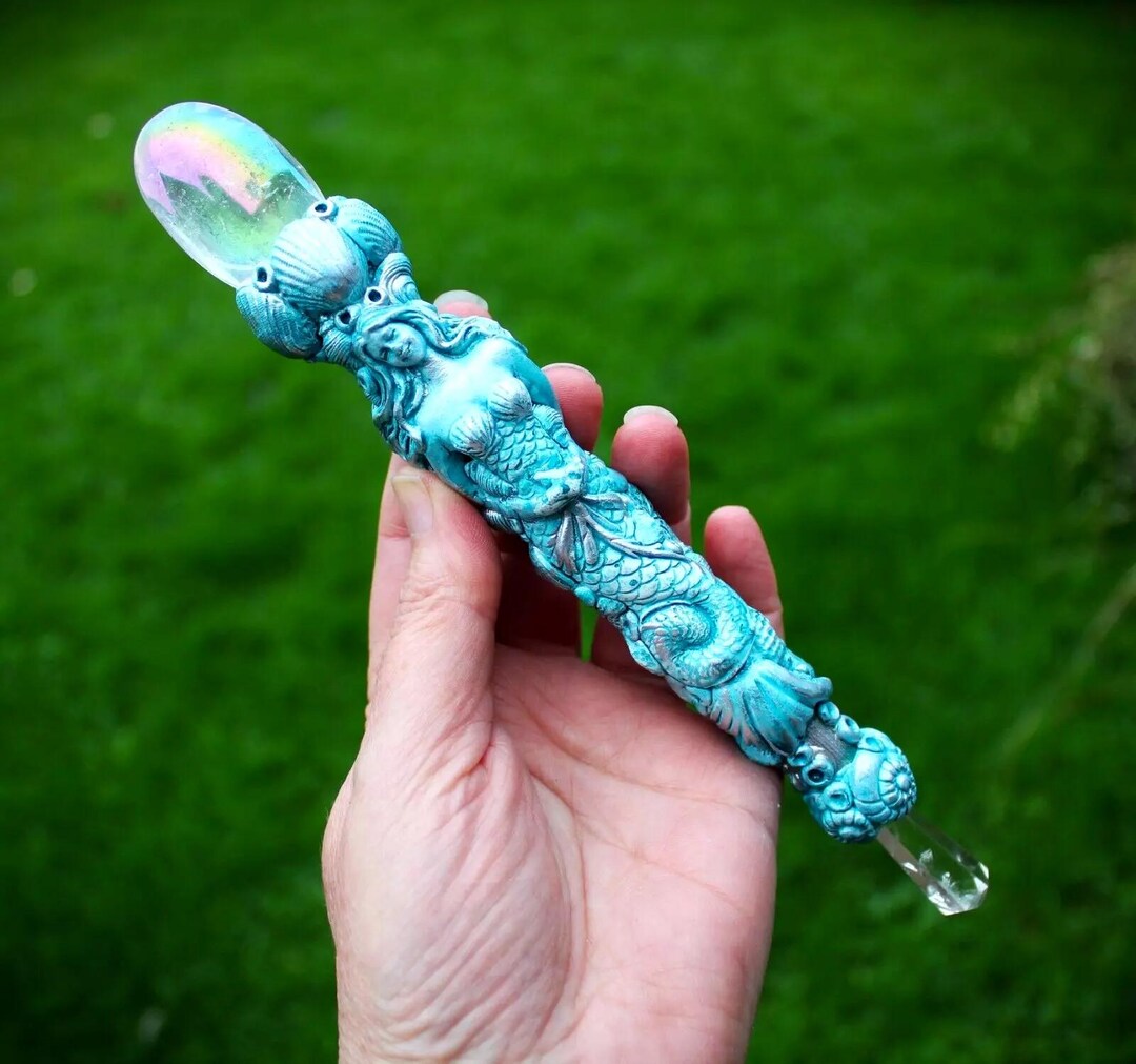 Mermaid Goddess Wand, Goddess of the Sea Magic Wand, Sea Witch Wand ...