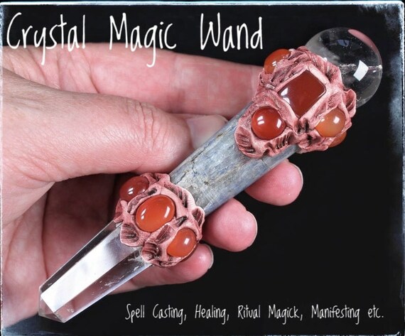 Crystal Magic Wand Spell Casting Wand Healing Wand Ritual - Etsy UK
