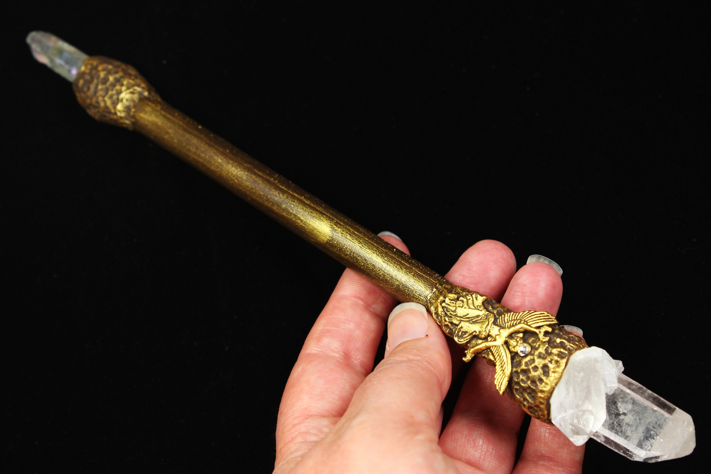 Avalon Angel Wand Quartz crystal Angel Wand Magic wands | Etsy