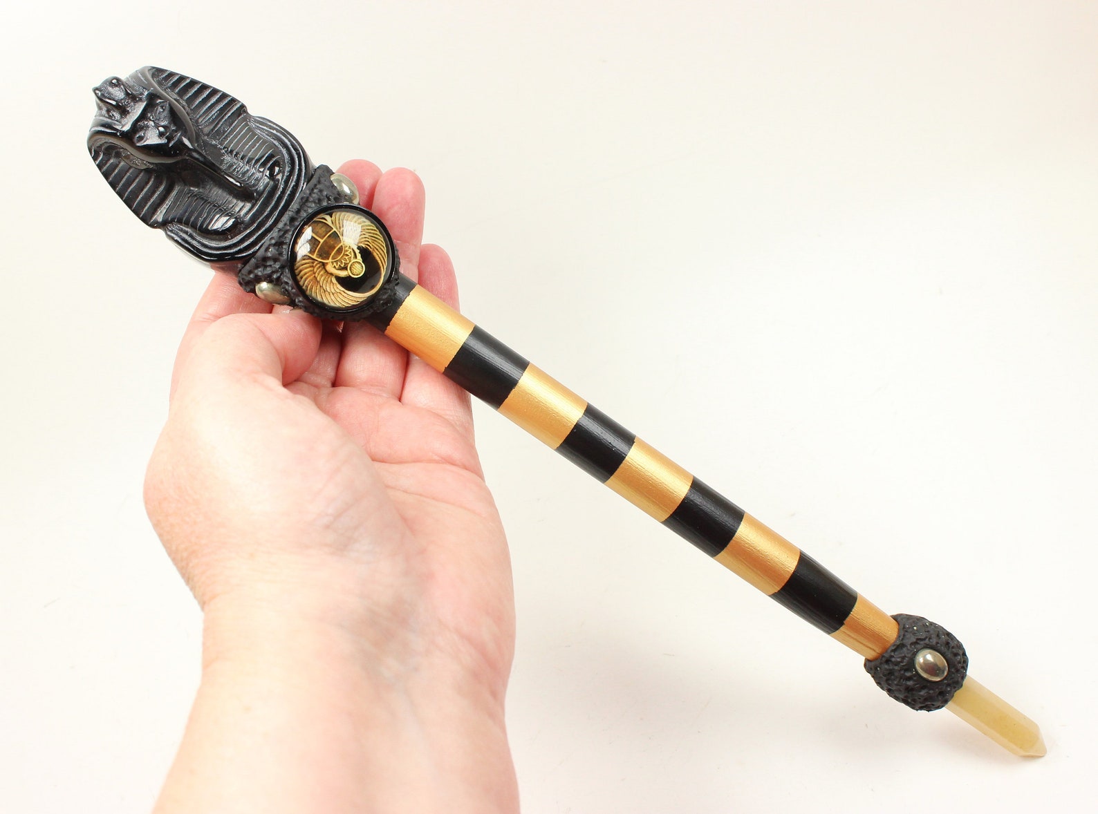 Egyptian wand of ancient magic. Obsidian Egyptian wand | Etsy